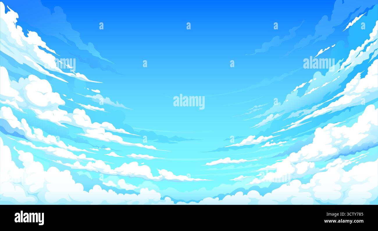 Anime blue sky cloud Stock Vector Images - Alamy