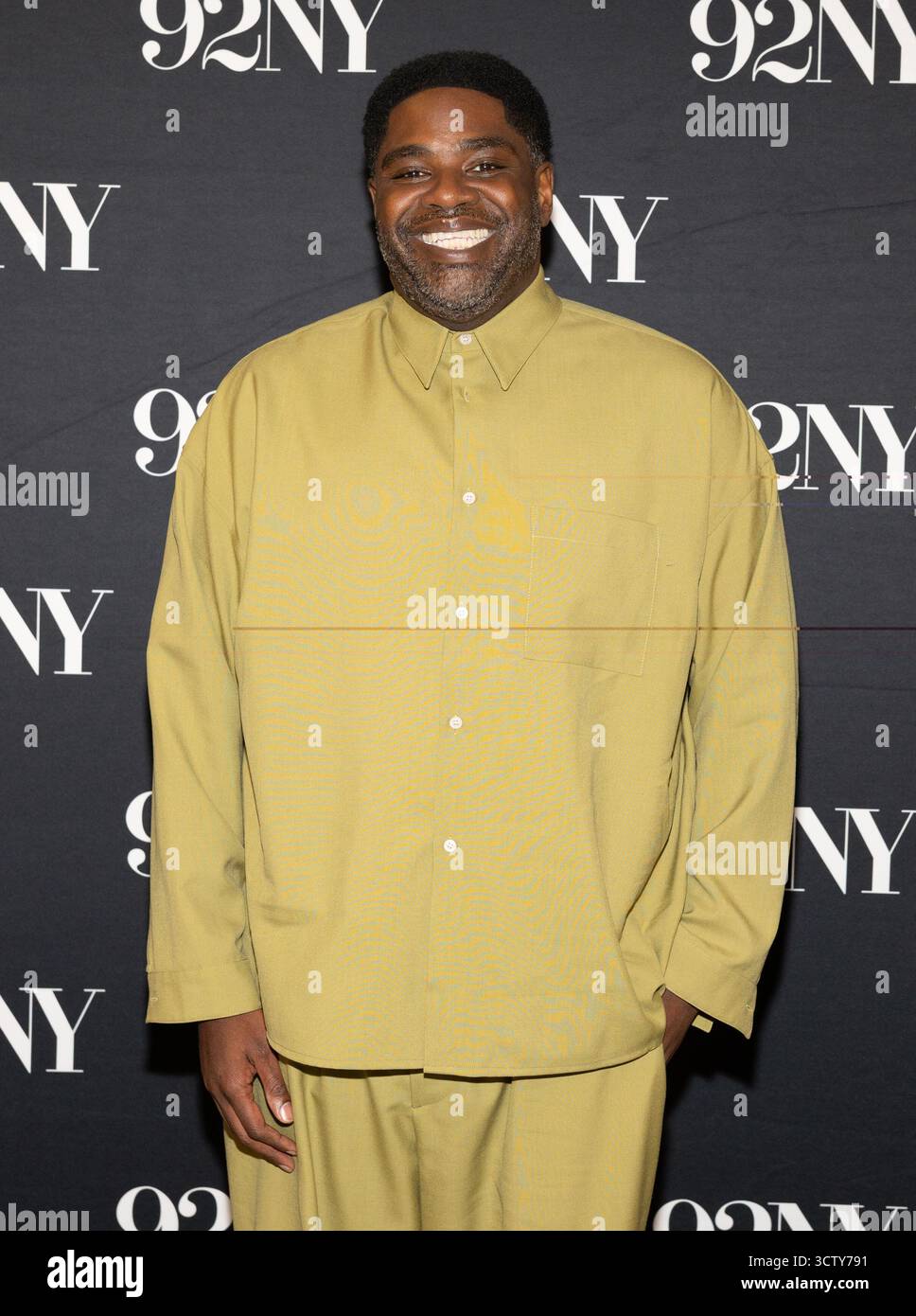 Ron Funches poses backstage before discussing the Apple TV+ television ...