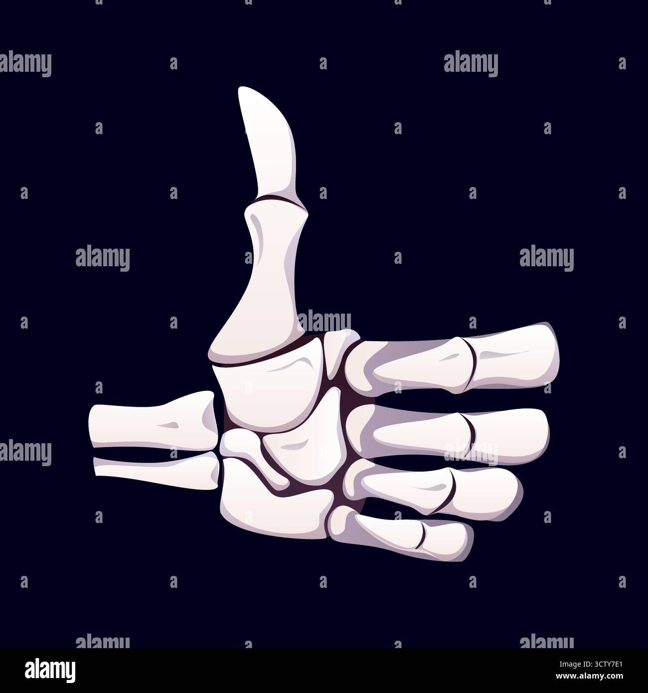 Halloween skeleton hand gesture of thumb up OK Stock Vector Image & Art ...