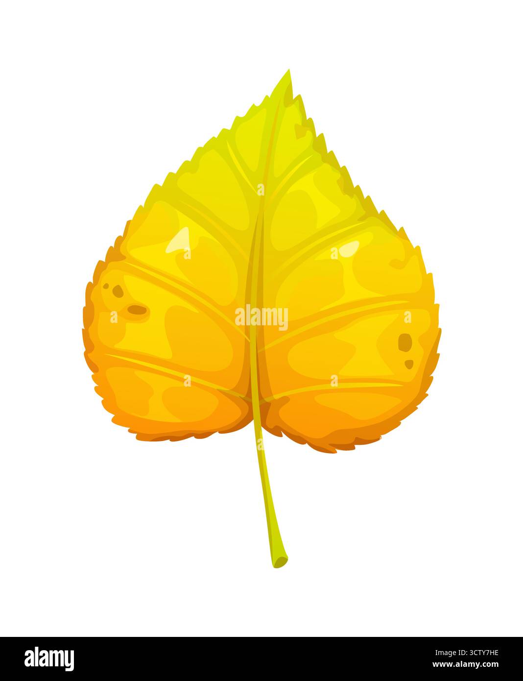 Cartoon linden leaf from autumn season tree Stock Vector Image & Art ...