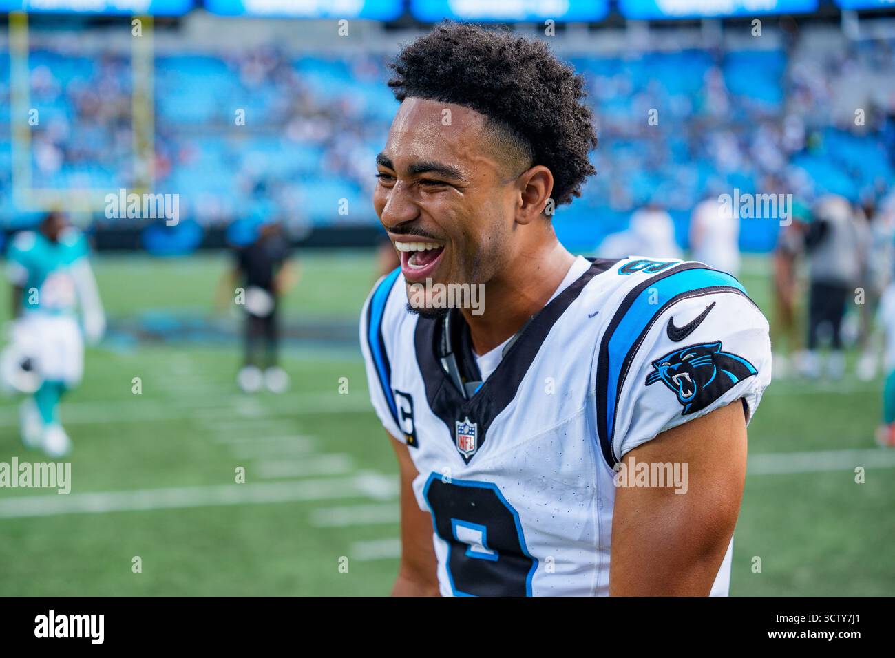 Carolina Panthers quarterback Bryce Young (9) looks on after an NFL ...