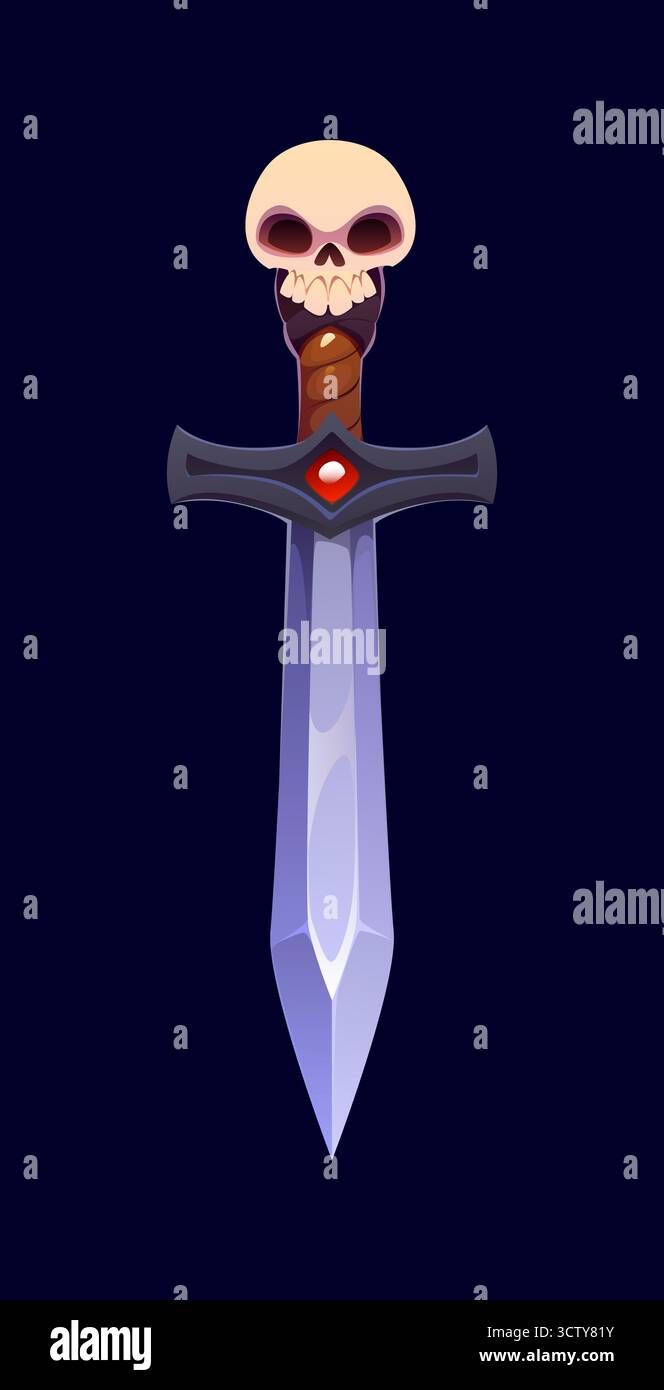 Cartoon Halloween dark fantasy Medieval sword Stock Vector Image & Art ...