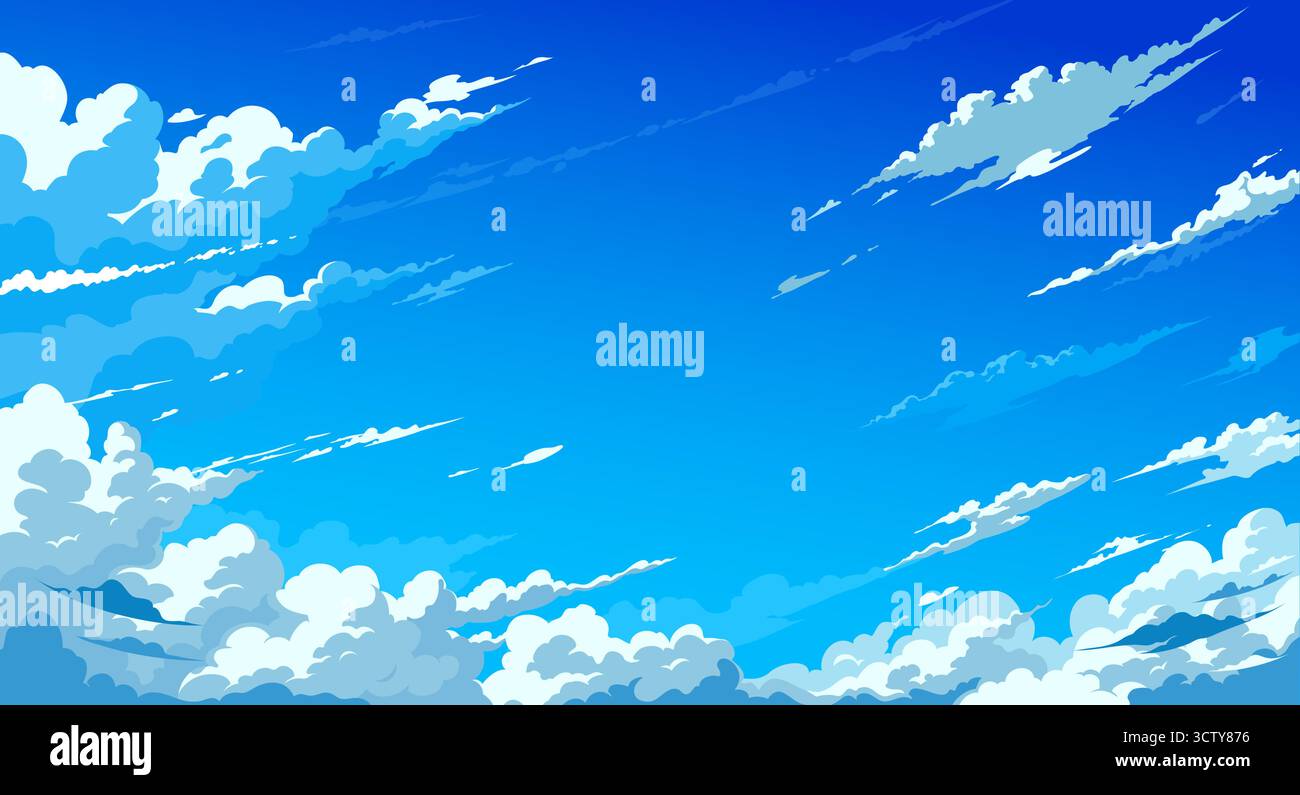Anime blue sky cloud Stock Vector Images - Alamy