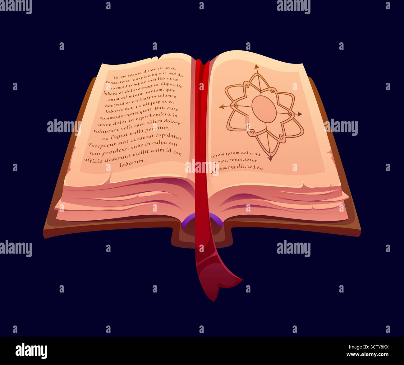 Open medieval magic book Stock Vector Images - Alamy