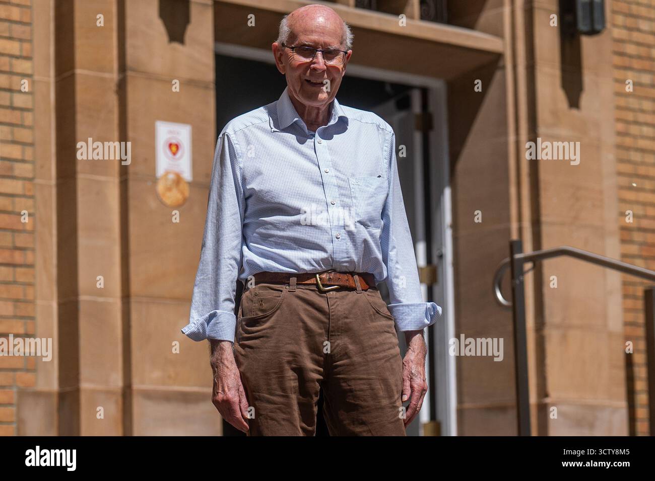 Professor Richard Robson poses for a portrait outside the Chemistry ...