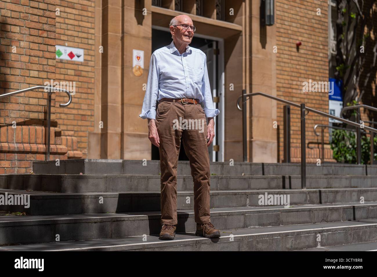 Professor Richard Robson poses for a portrait outside the Chemistry ...