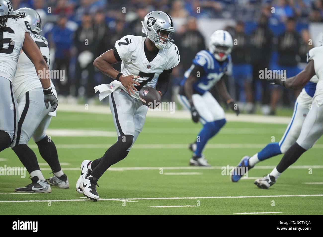 Las Vegas Raiders quarterback Geno Smith in action during the second ...