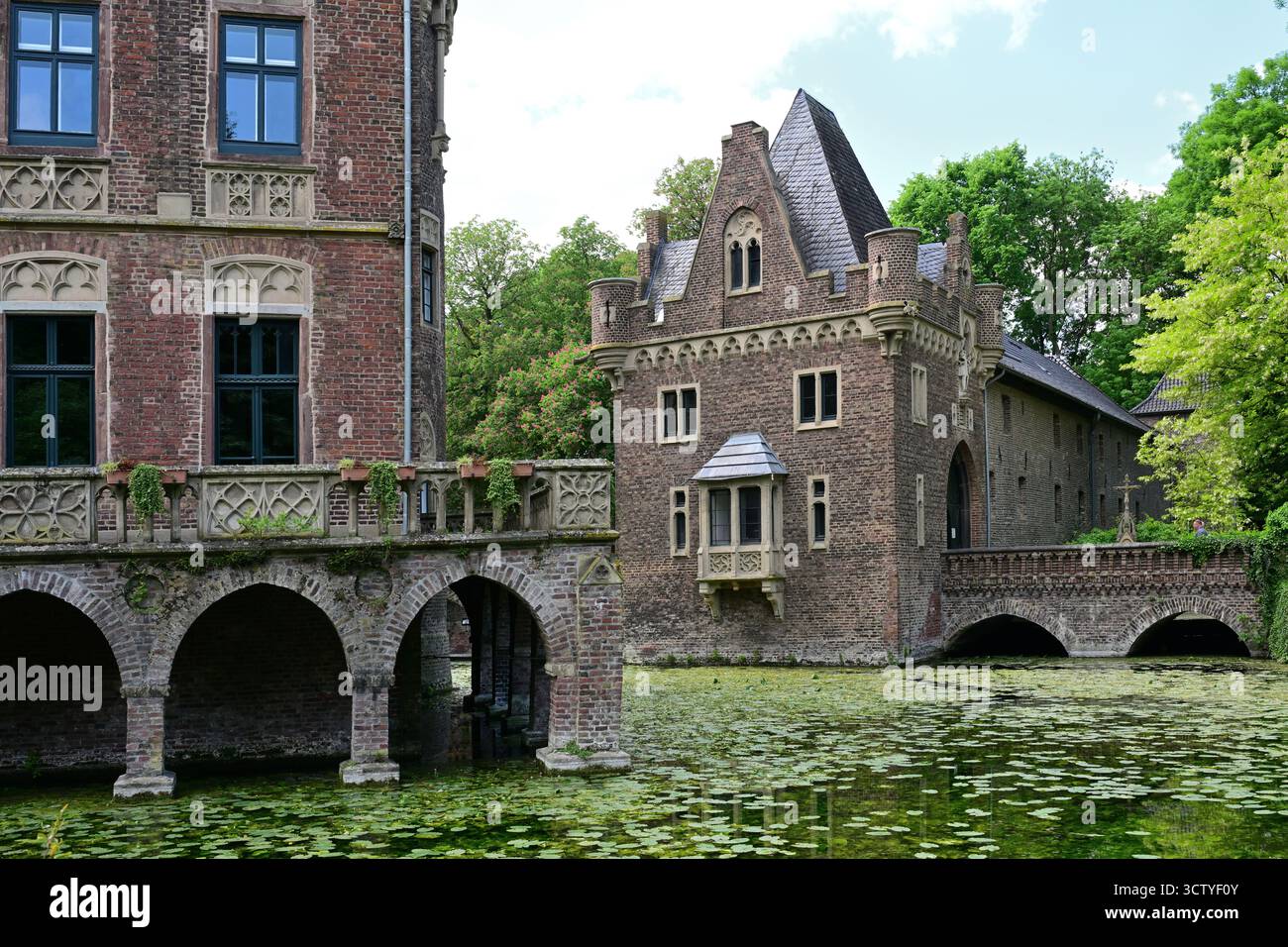 Historic Paffendorf Castle in Bergheim, Germany, featuring neo-Gothic ...