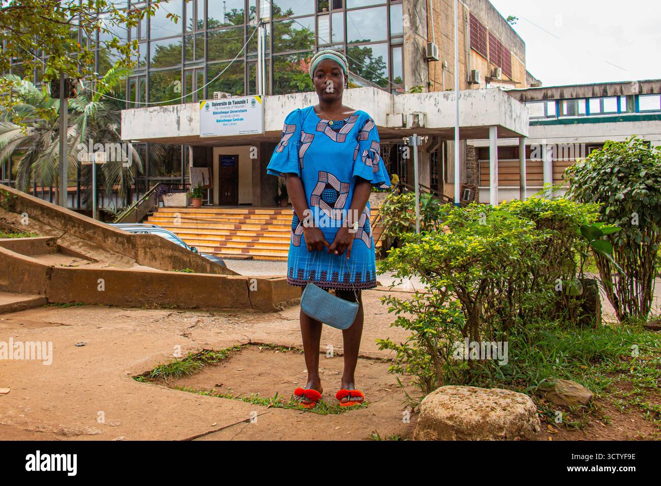 Biyong Marie Noêl Leslie, 20, a student, poses on the campus of the University of Yaoundé I ...