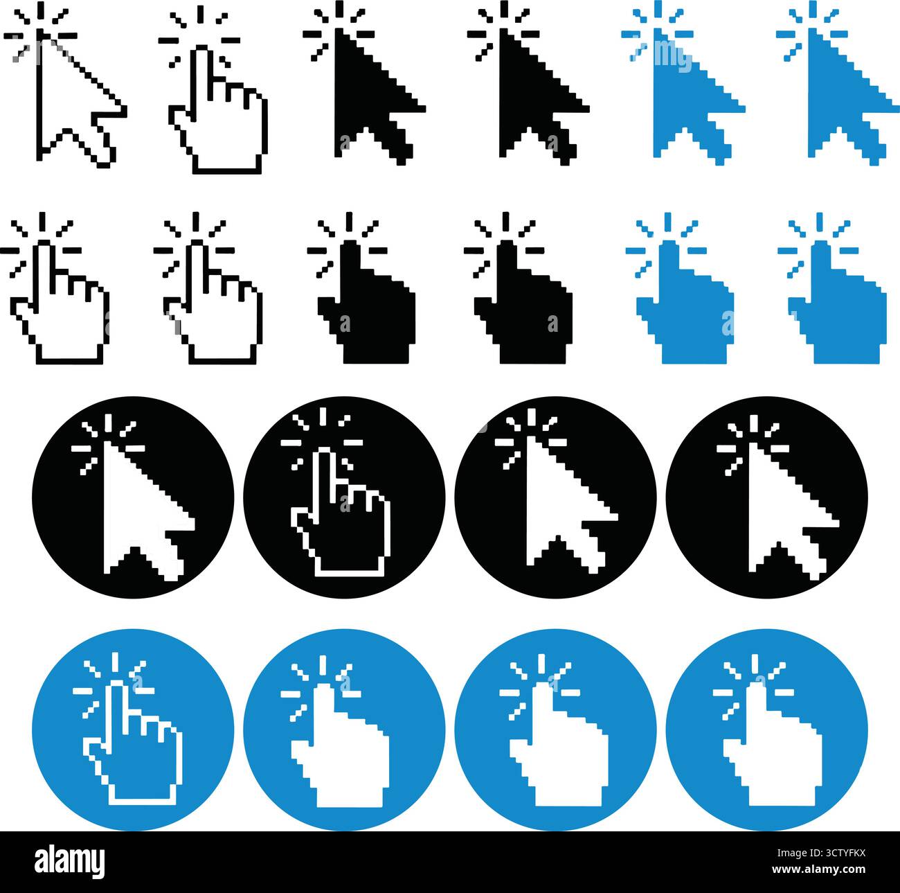 Vintage pixel icons Stock Vector Images - Alamy