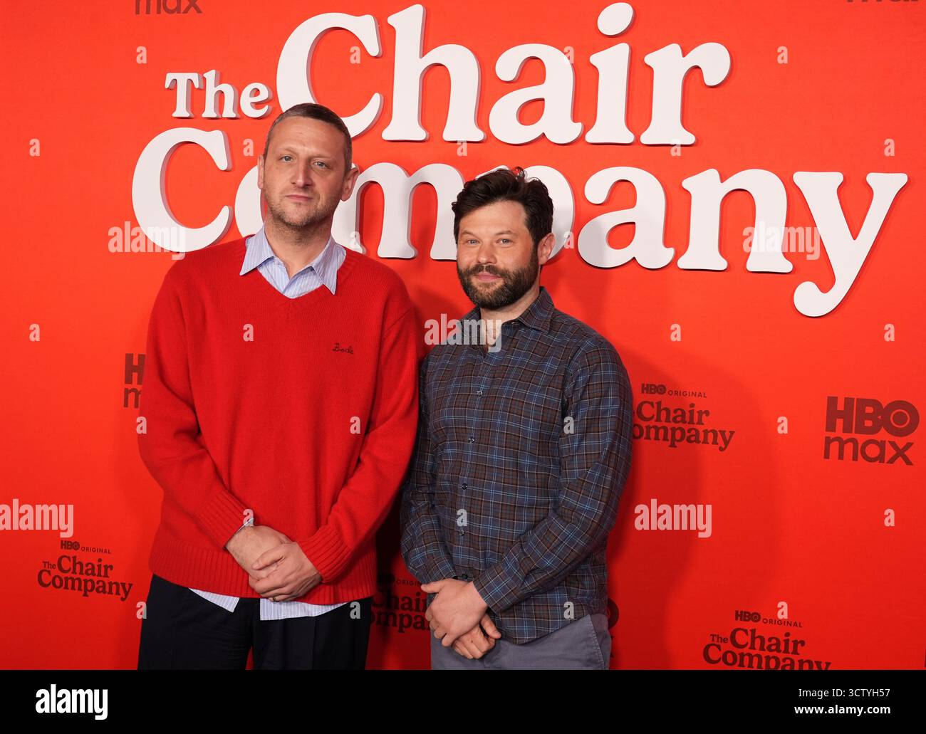 Executive producers Tim Robinson, left, and Zach Kanin pose together at ...