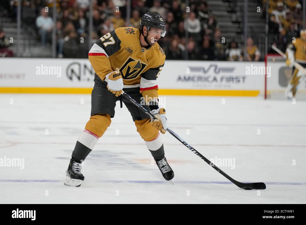 Vegas Golden Knights defenseman Shea Theodore (27) plays against the ...