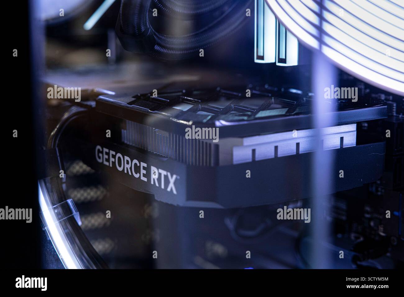 GEFORCE RTX GPU from NVIDIA seen on display inside a PC at the Tokyo ...