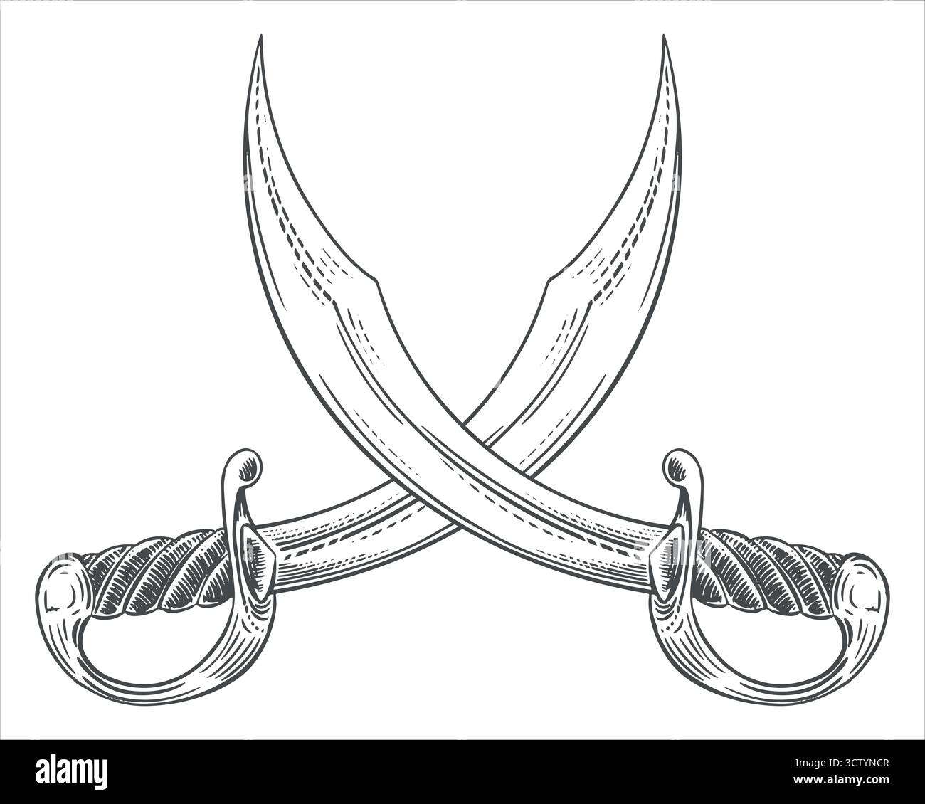 Curved sabers Stock Vector Images - Alamy