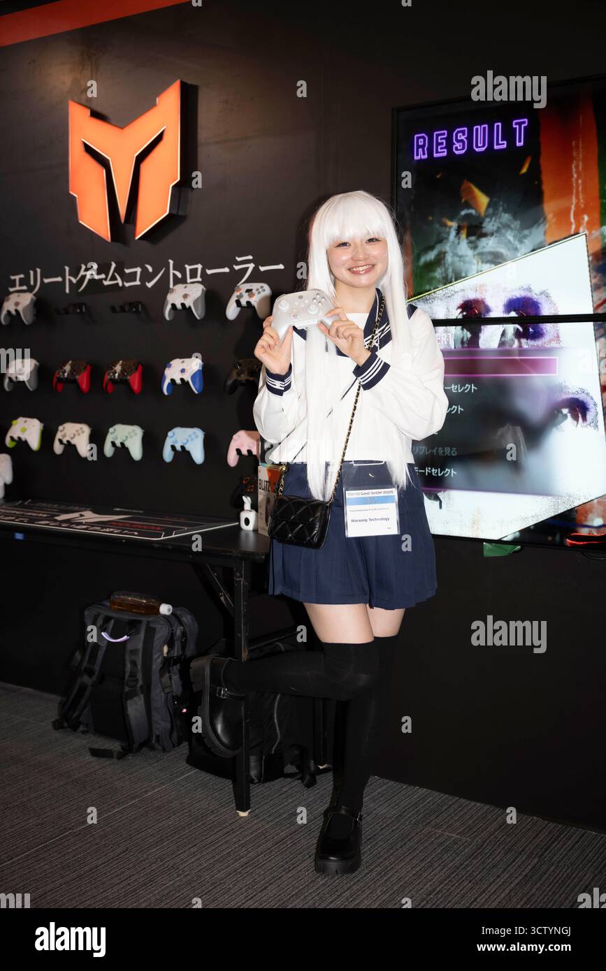 Chiba, Japan. 26th Sep, 2025. Cosplayer presents a Mojhon video game ...