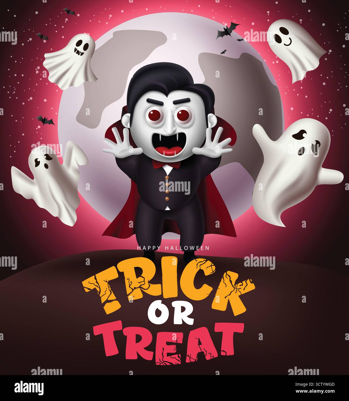 Happy Halloween Trick or Treat Vampire and Ghosts Clipart for Fun ...