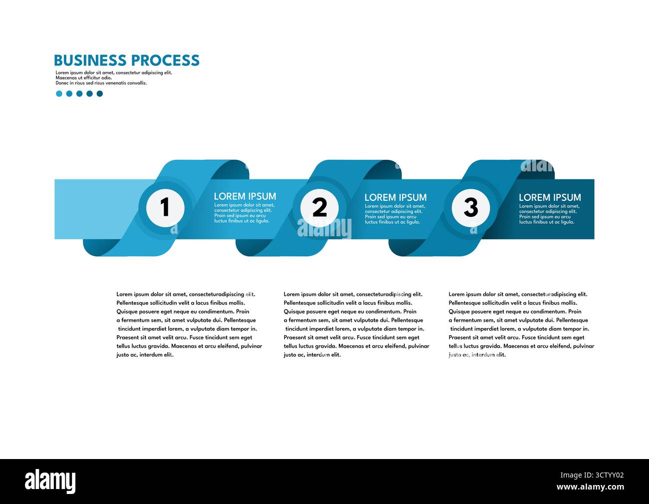 Business process infographic template with three steps - vector ...