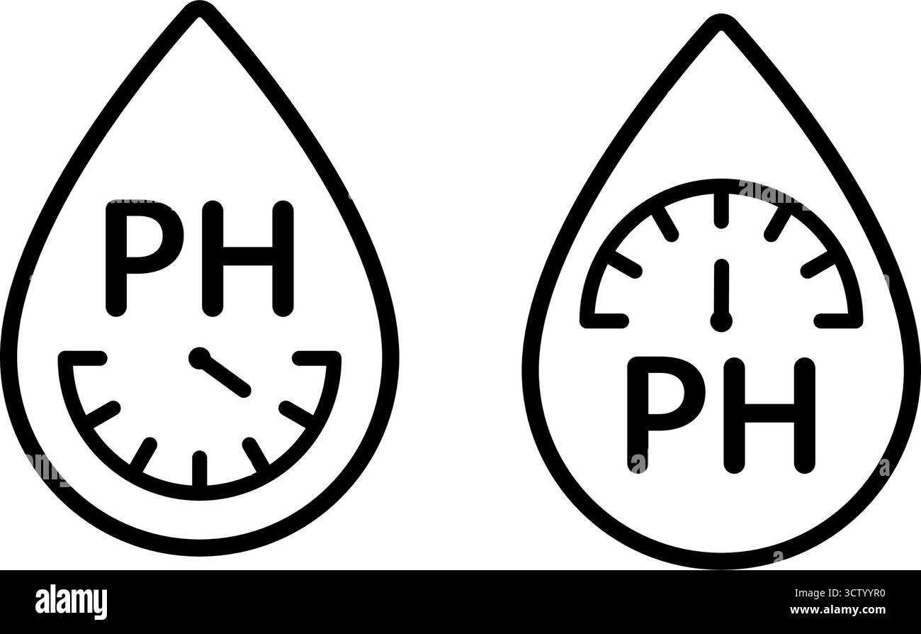 PH balance icon. Neutral water level measure. Water PH measure. Neutral ...