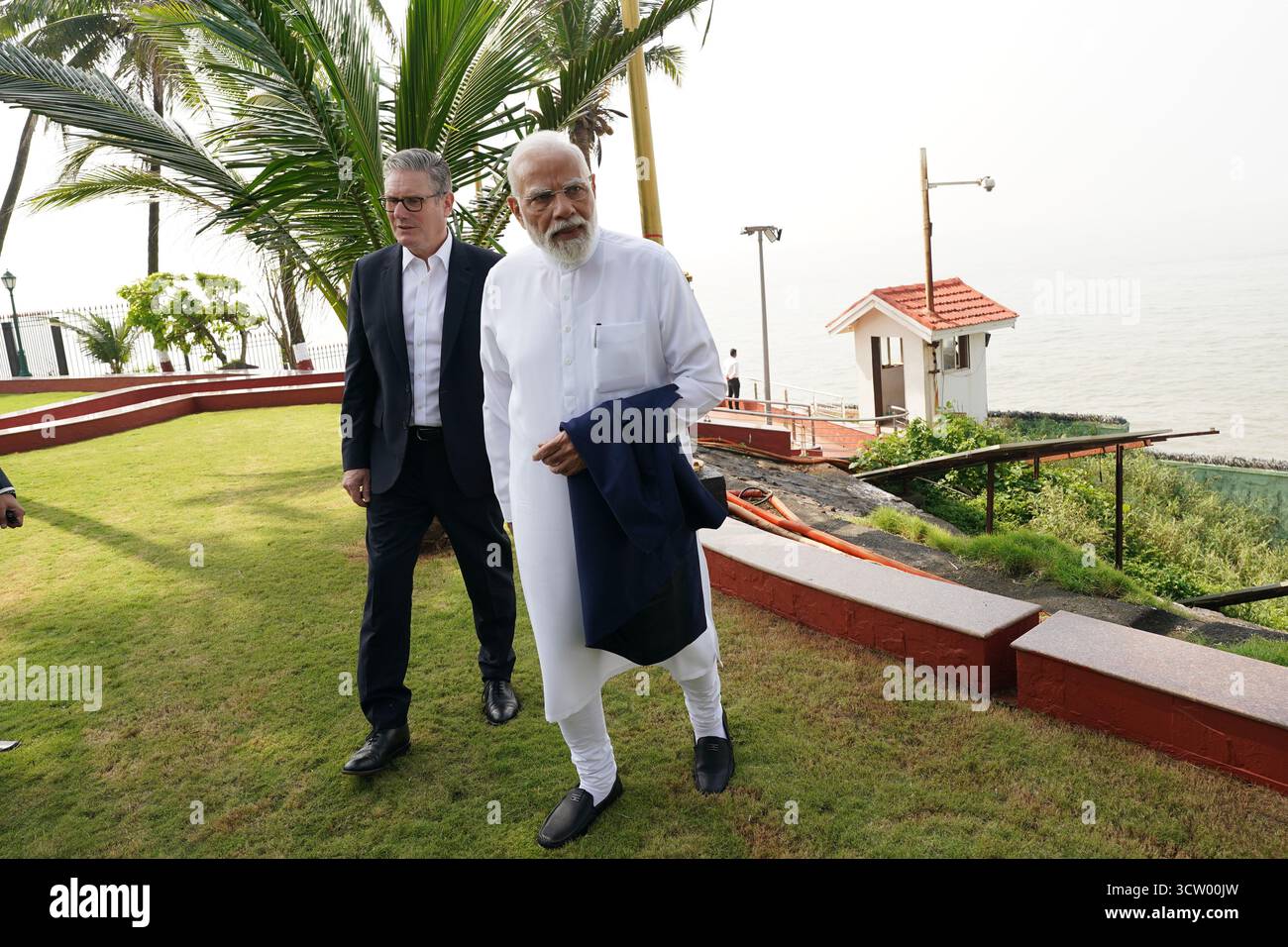 Britain's Prime Minister Keir Starmer, left, and Indian Prime Minister ...