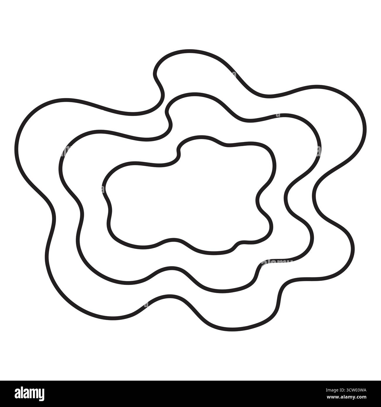 Wavy contour lines forming abstract topographic pattern, organic ...