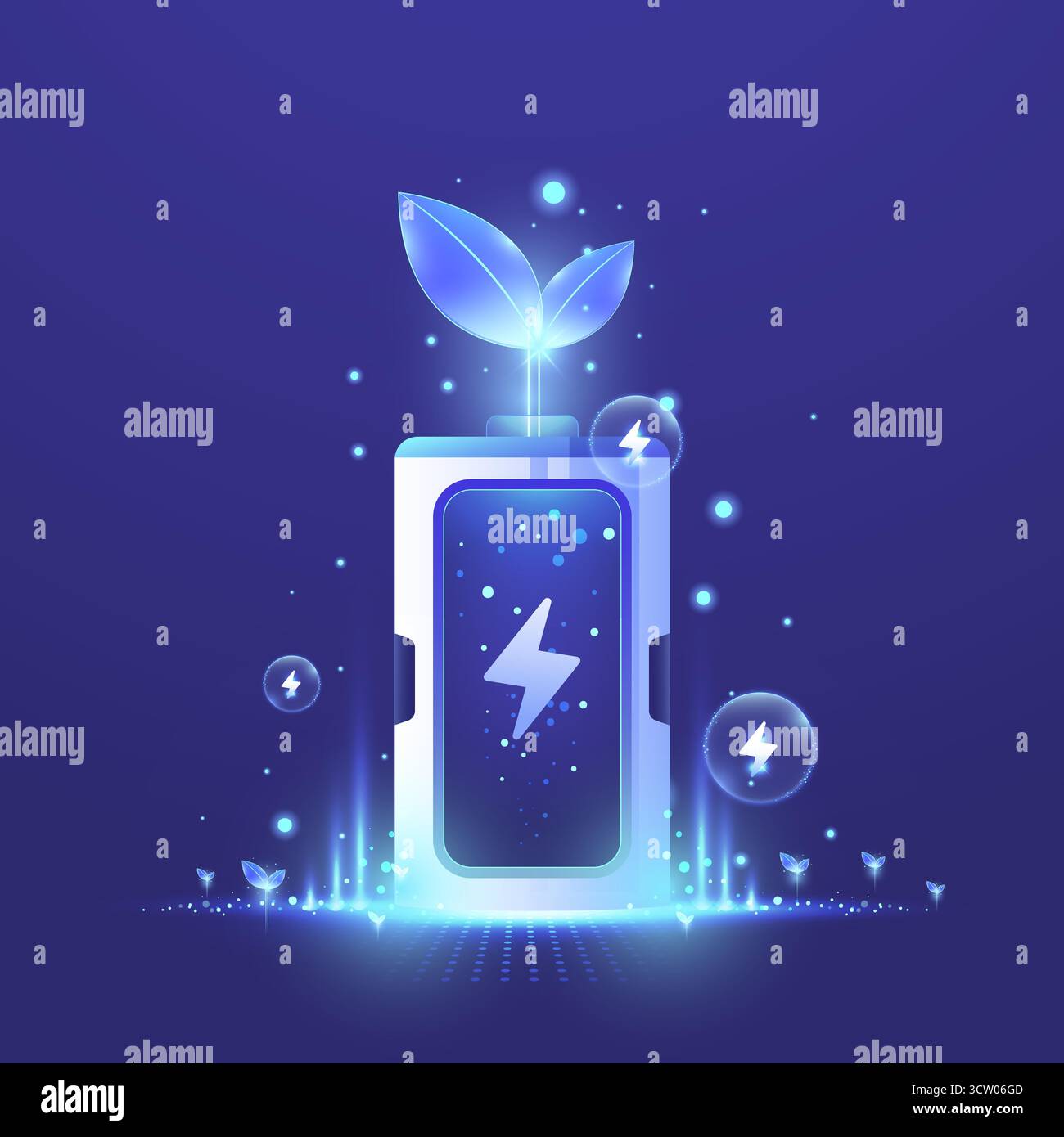 Floating neon green power Stock Vector Images - Alamy