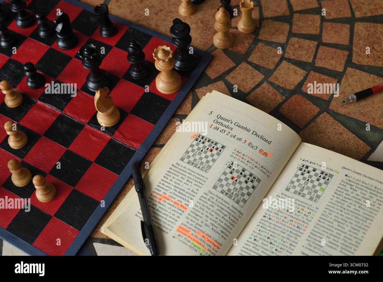 Checkmate, winning chess playing the Queens Gambit Declined, studying ...