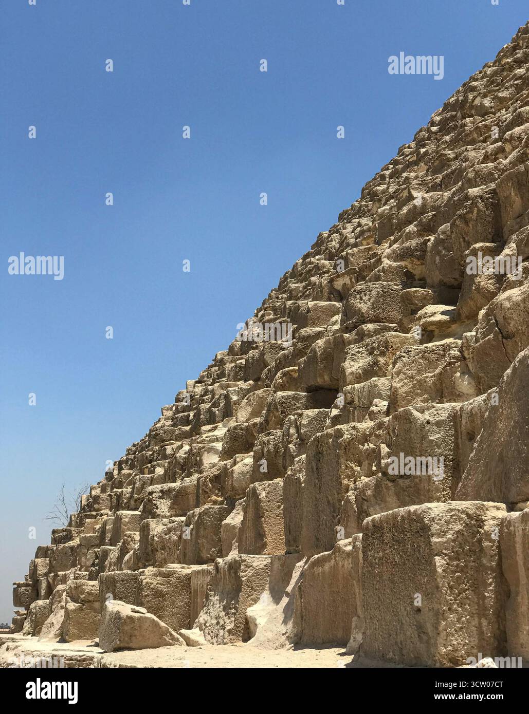 The Pyramid of Giza in Egypt, up close, with a detailed view of huge ...