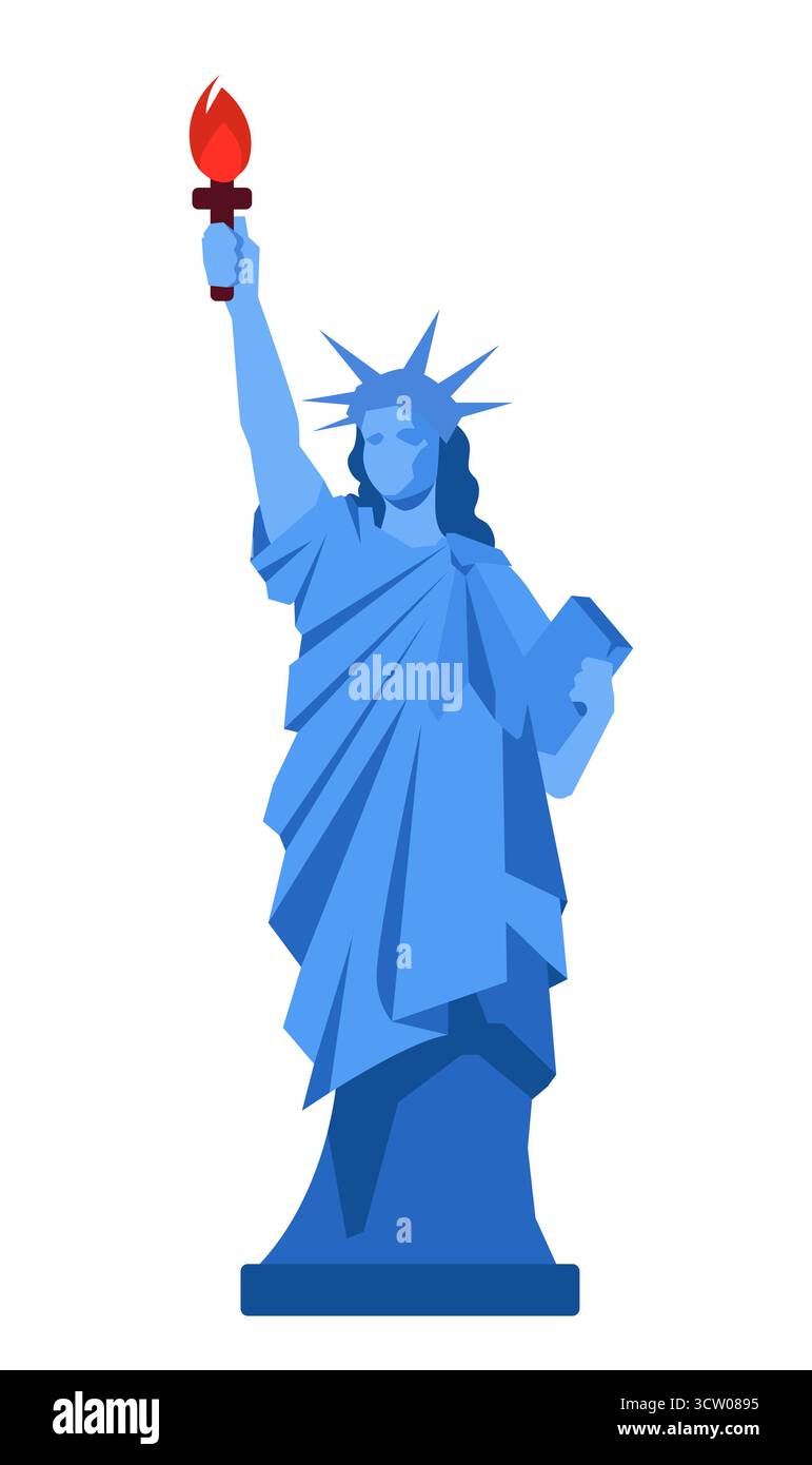 Statue of Liberty - Colorful Flat Design Illustration Stock Vector ...