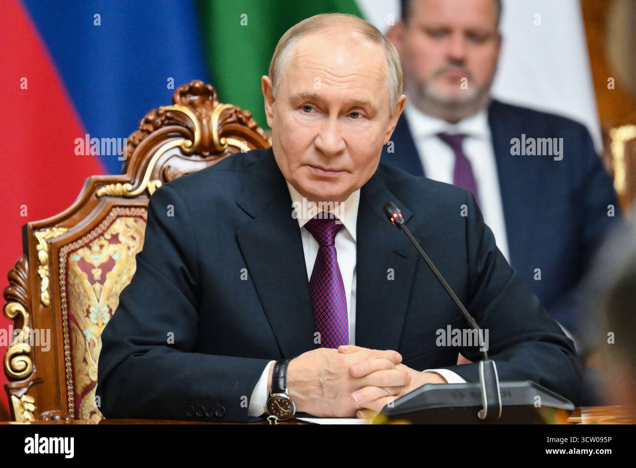Russian President Vladimir Putin attends talks with Tajik President ...