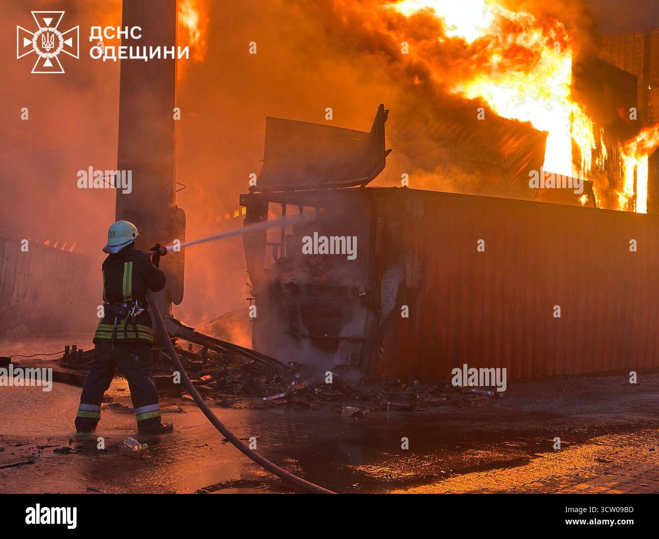 In this photo provided by the Ukrainian Emergency Service, emergency ...