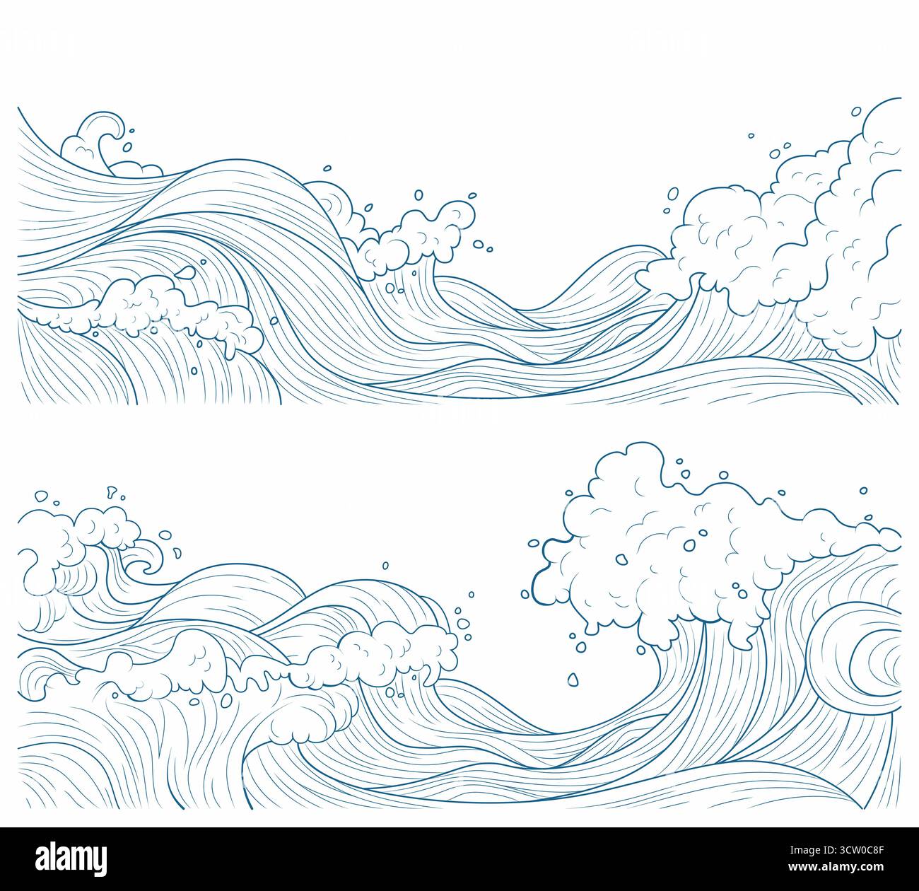 Japanese sea water wave Cut Out Stock Images & Pictures - Alamy