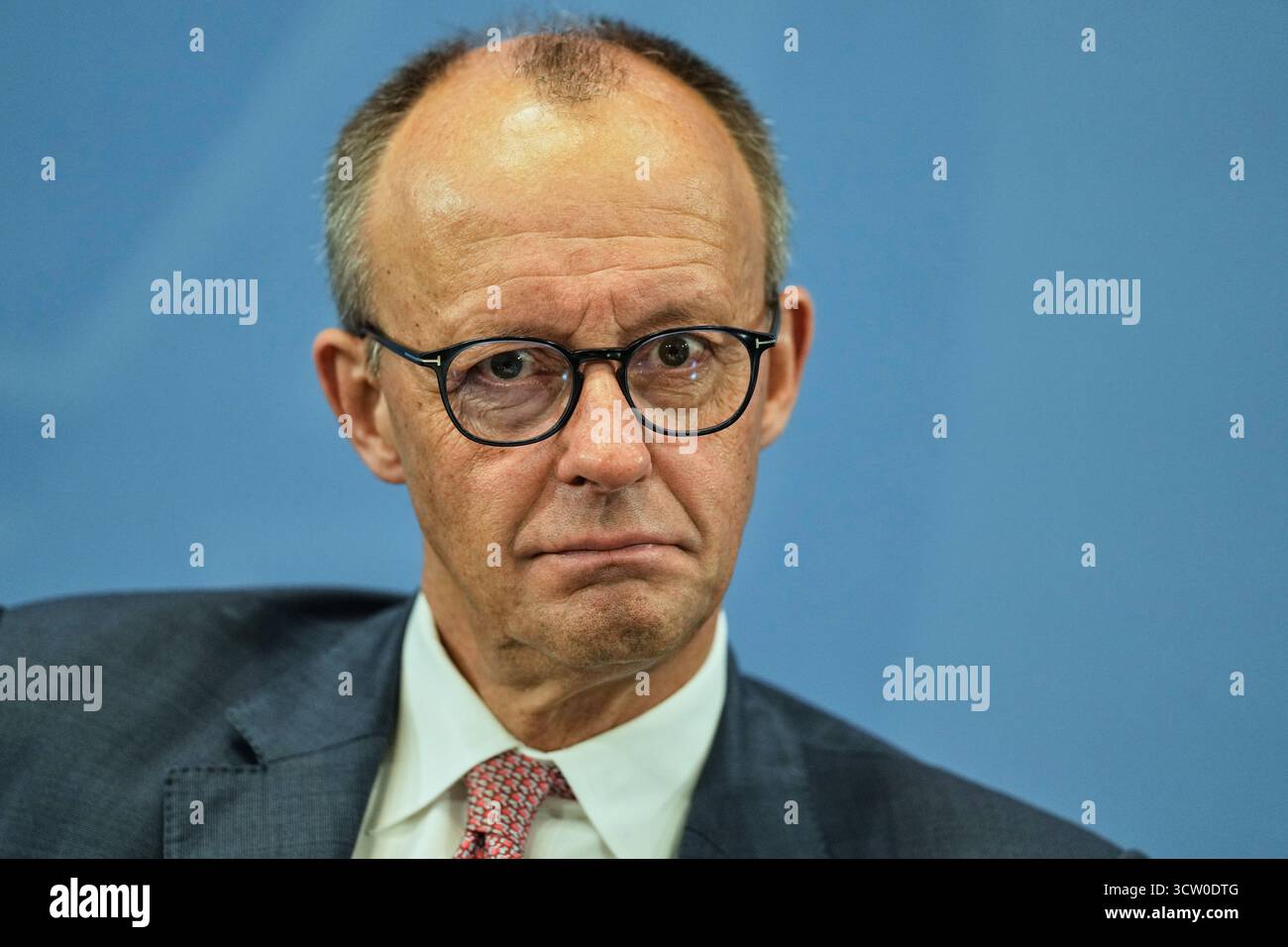 German Chancellor Friedrich Merz attends a news conference after a ...