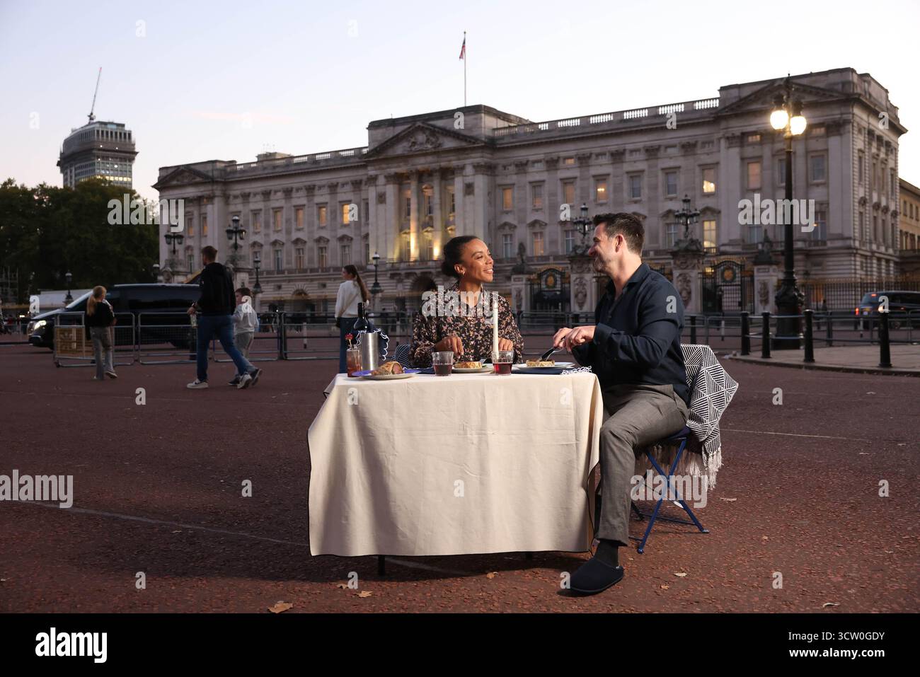 EDITORIAL USE ONLY Sarah Sharman and Stuart Ried from London have one ...