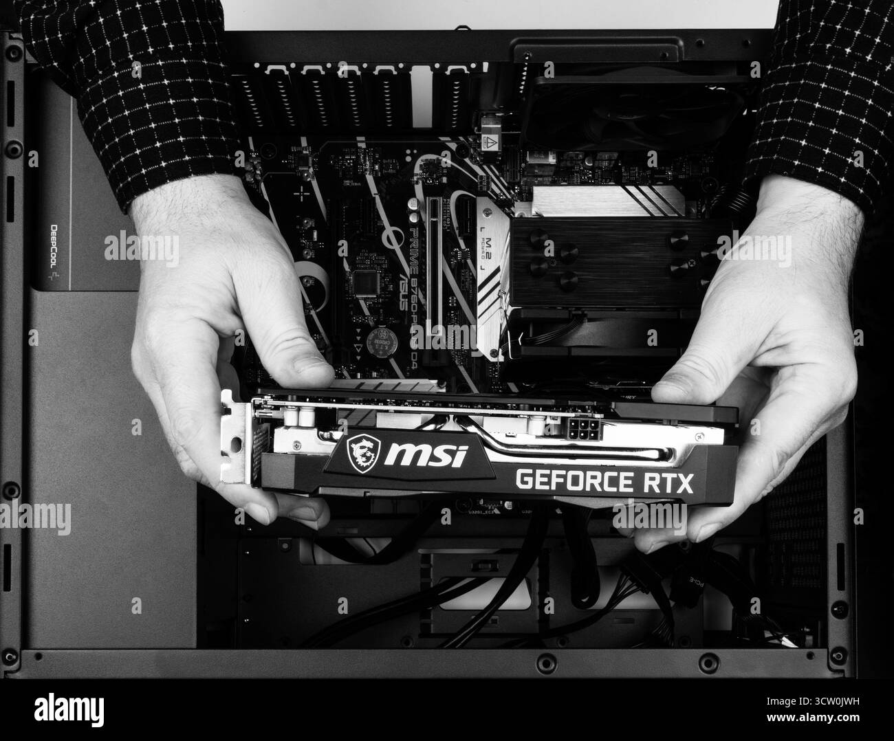 Processor installation in motherboard Black and White Stock Photos ...
