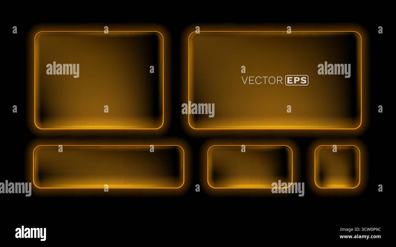 Glowing collection orange border Stock Vector Images - Alamy