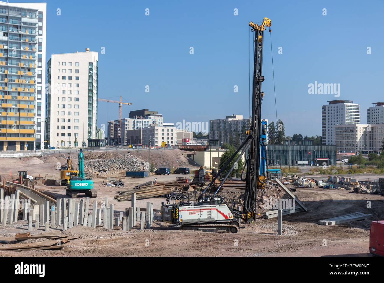 Espoo, Finland - August 1st, 2025: A Meritie road construction site in ...