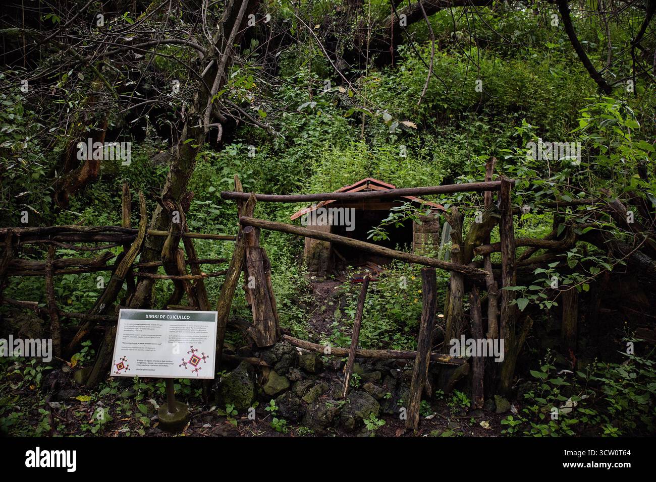 A shrine made by Wixarika Indigenous people in honor of the gods sits ...