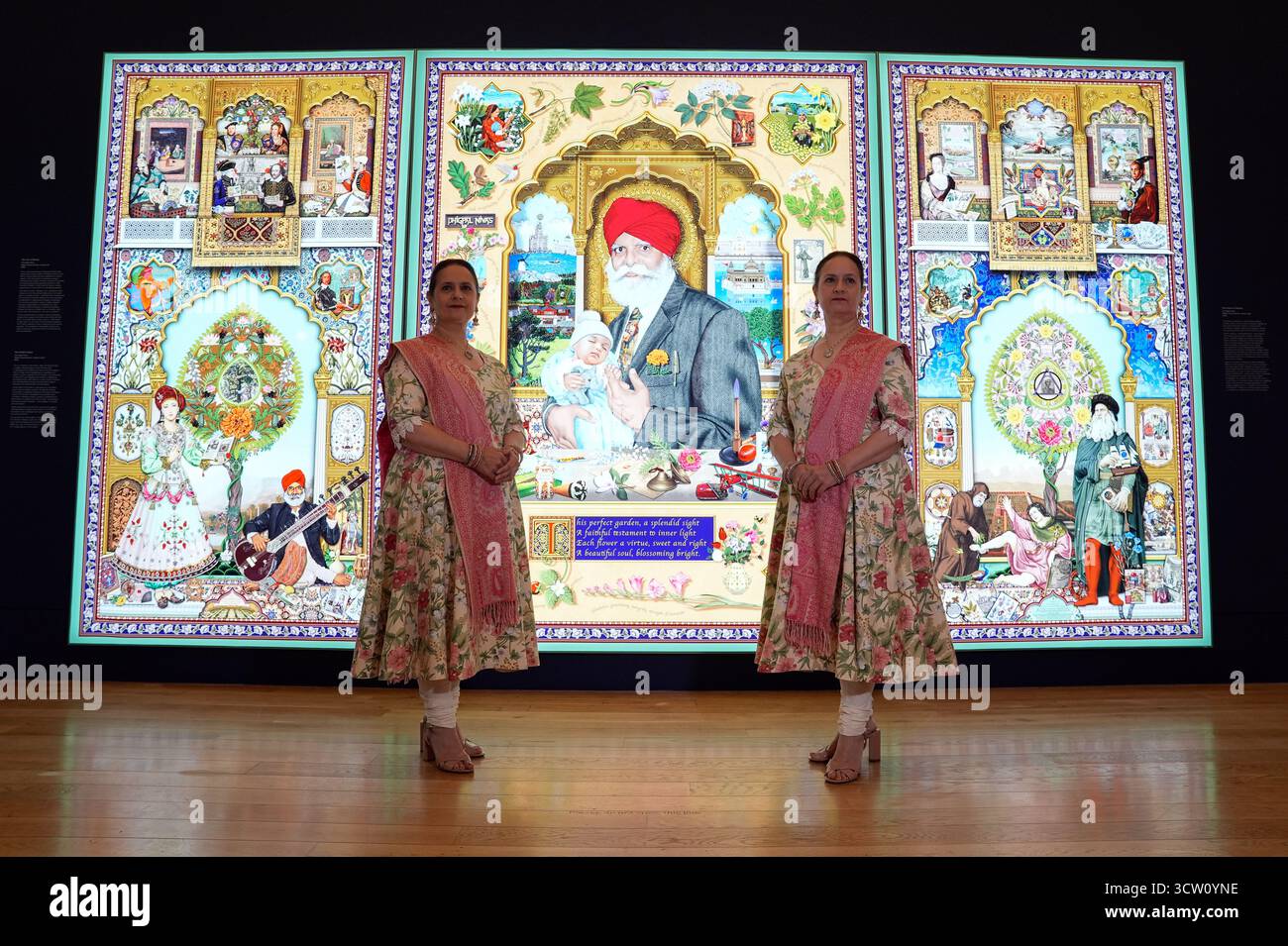 EDITORIAL USE ONLY The Singh Twins alongside a triptych of their work ...