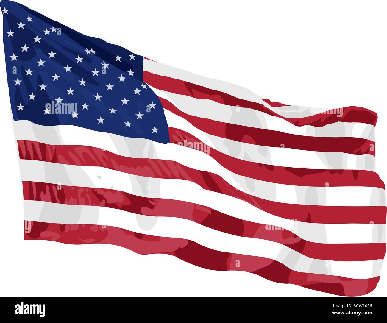 Waving realistic red white flag Stock Vector Images - Alamy