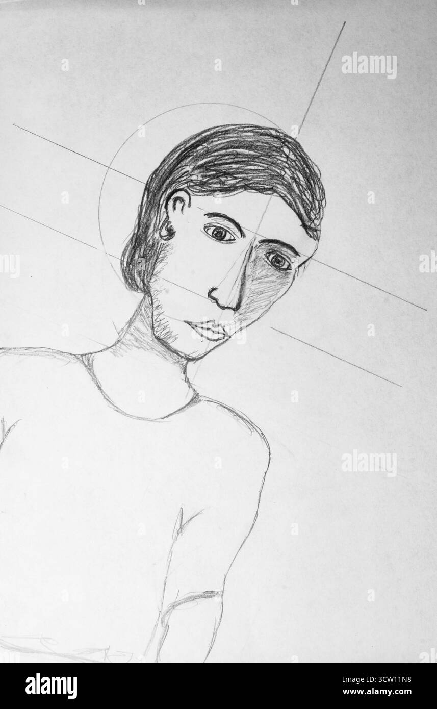 Human male body sketch Black and White Stock Photos & Images - Alamy