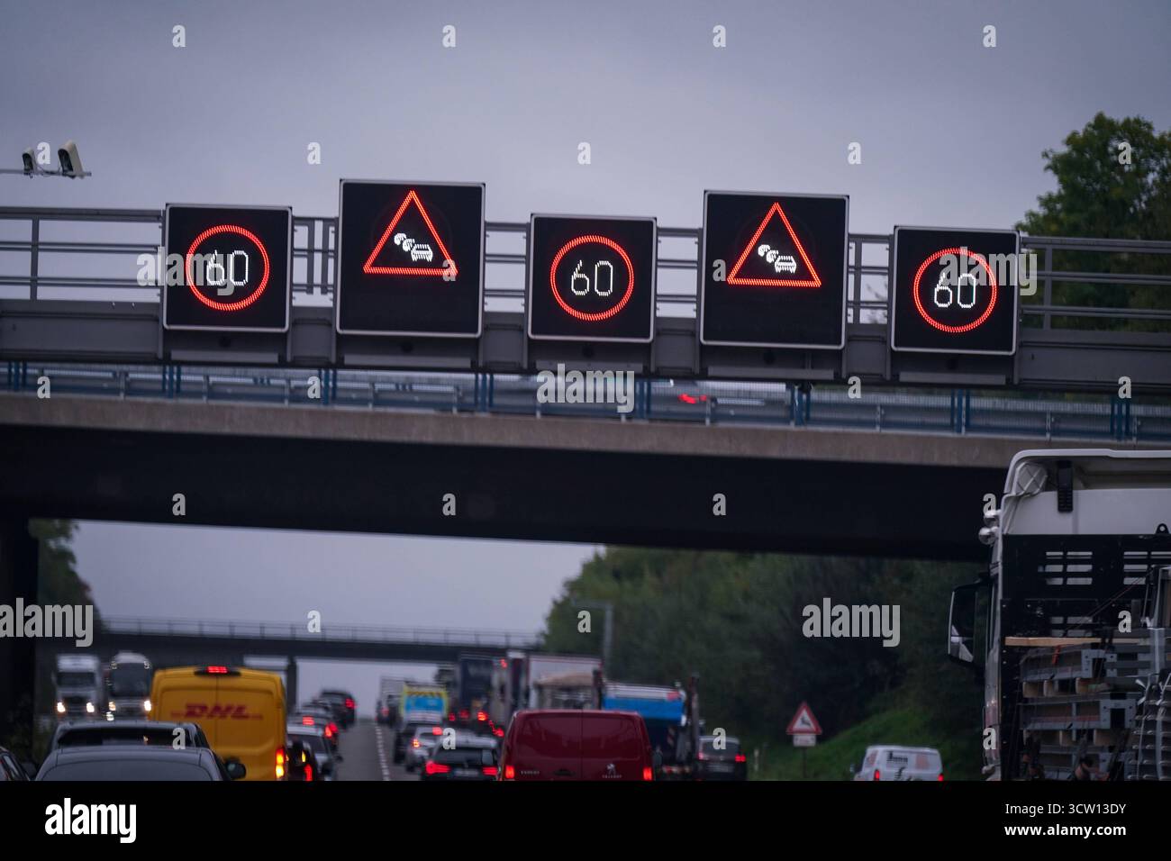 Düsseldorf, Deutschland, Europa, Autobahn A3, elektronische ...