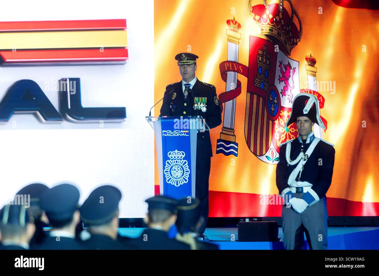 The chief of police of Madrid, Javier María Galván Ruiz, delivers a ...