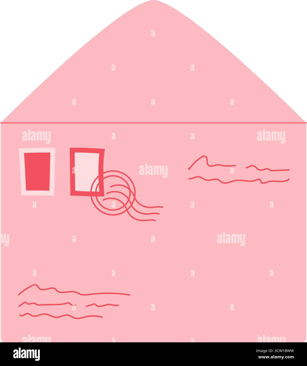 Paper craft envelope pink Stock Vector Images - Alamy