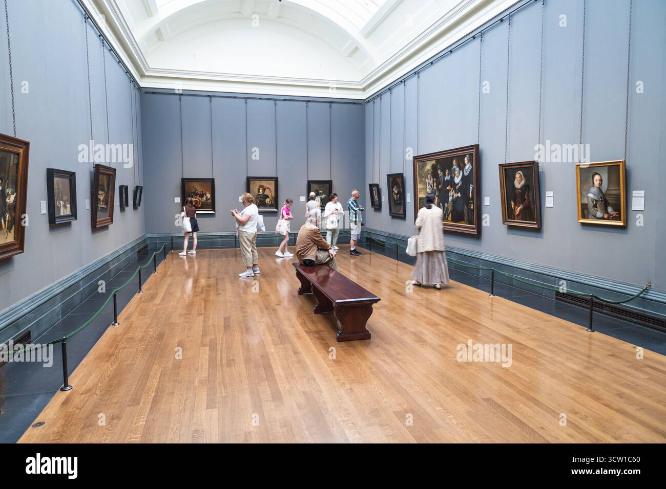 Tranquil art gallery interior at The National Gallery. London, UK, 28 ...