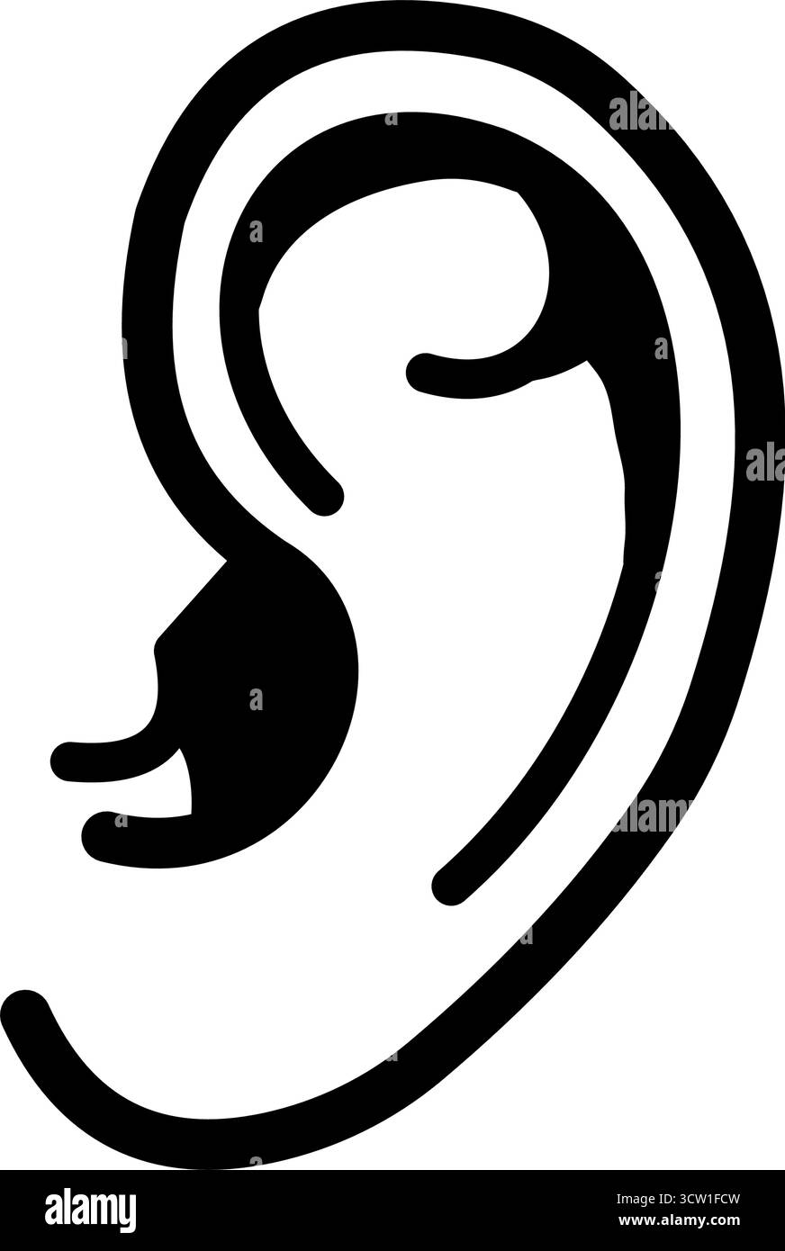 Ear anatomy icon outline Black and White Stock Photos & Images - Alamy