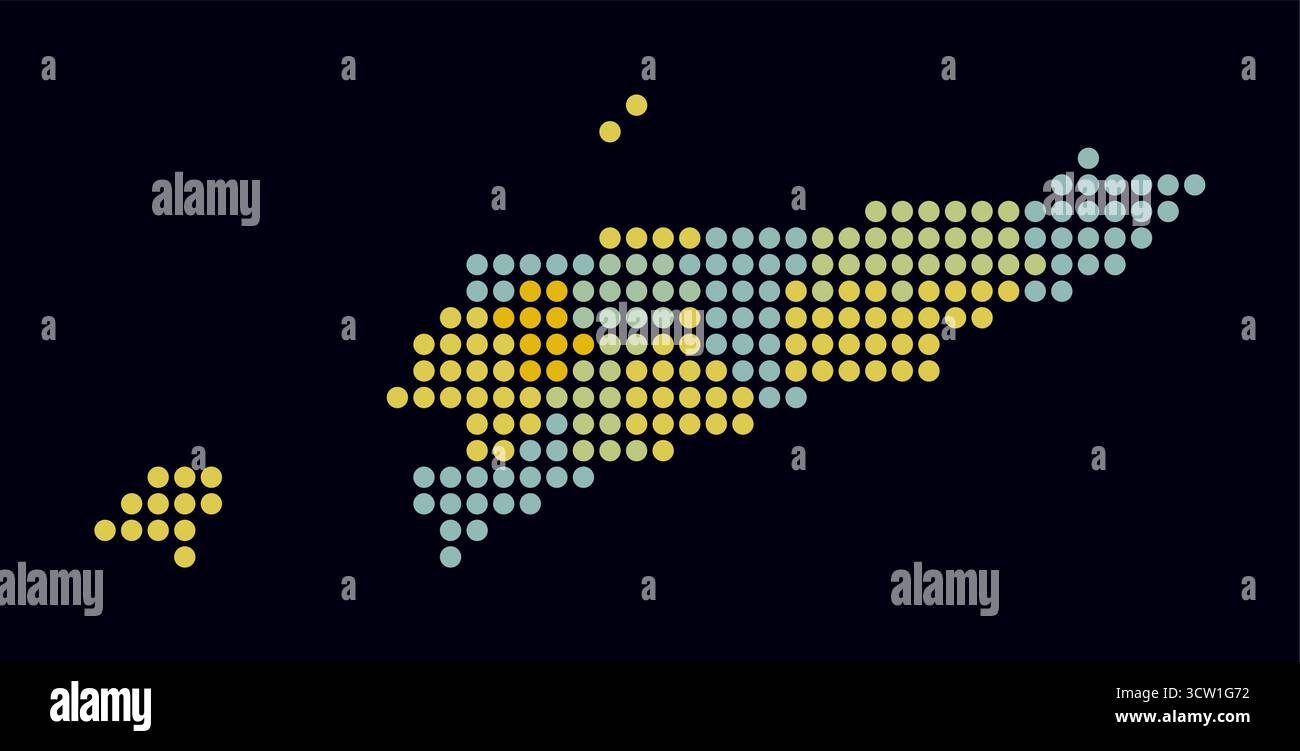 Timor-Leste dotted map. Digital style map of the country on dark ...