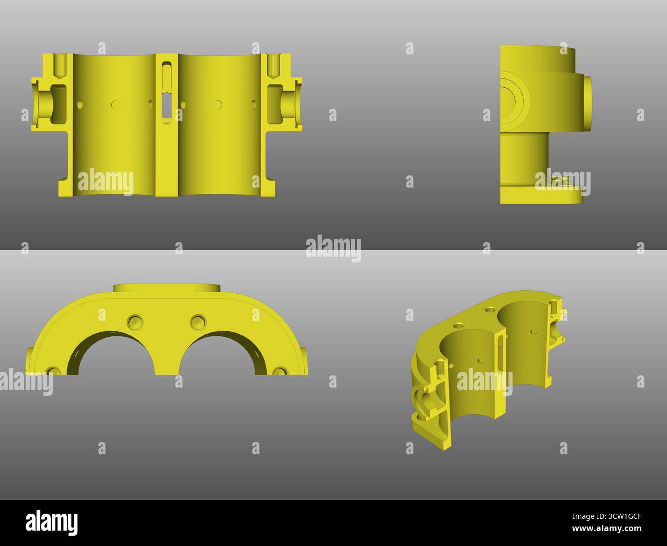 cad drawing gear pump block cylinder compressor ,technical drawing in ...