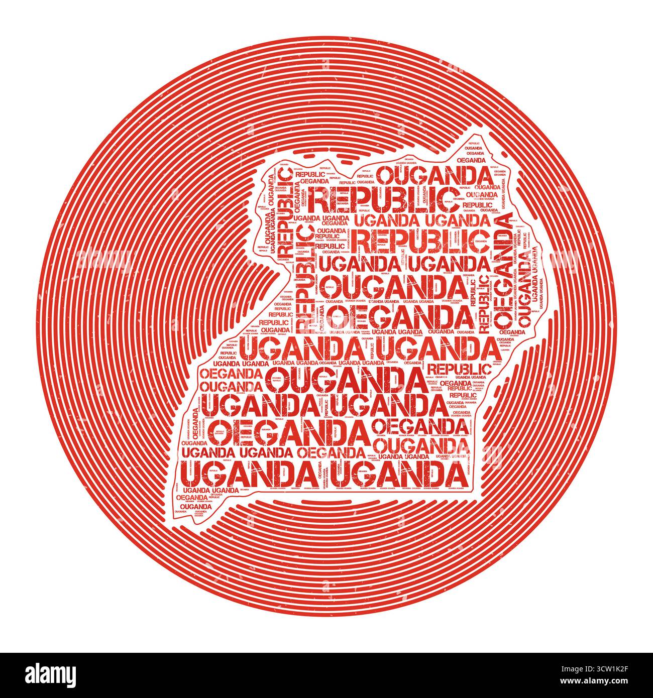 Uganda Vector Image. Country round logo design. Uganda poster in ...