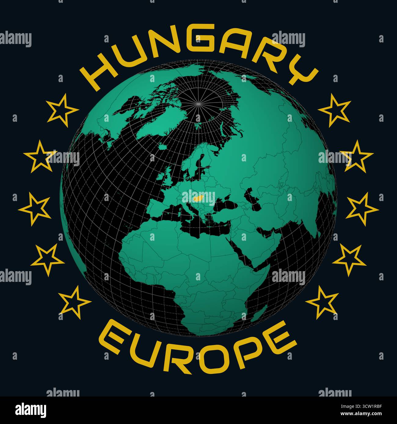 Hungary on planet earth Stock Vector Images - Alamy
