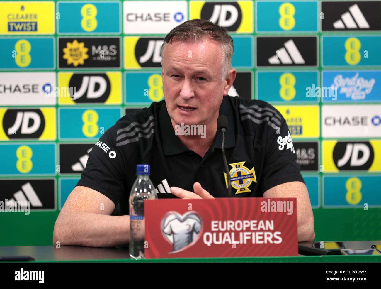 Northern Ireland manager Michael O'Neill during a press conference at ...